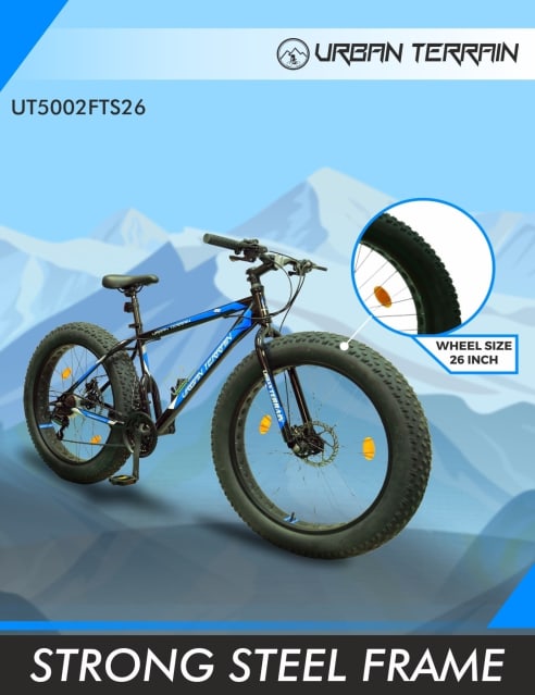 Buy UT5002FTS26 Blue Steel mtb 26 T Shimano Geared Fat Tyre Cycle 21 Gear Cultsport
